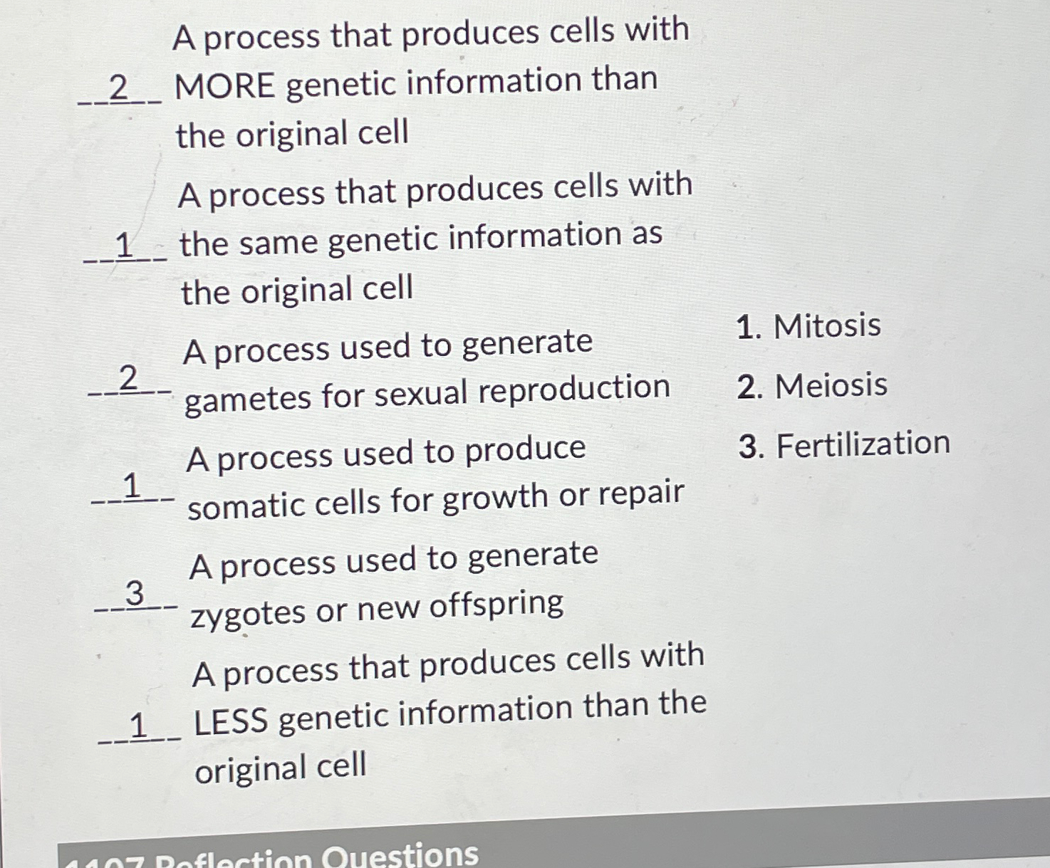 Solved A process that produces cells with2 ﻿MORE genetic | Chegg.com