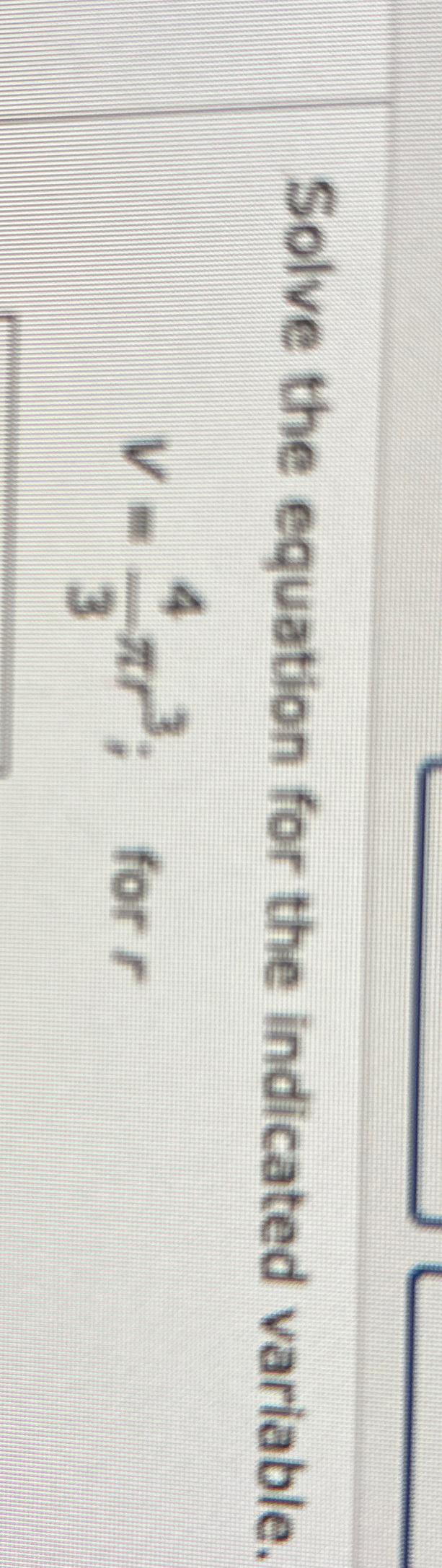 Solved Solve the equation for the indicated | Chegg.com