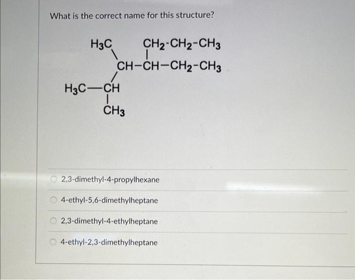 Solved What is the correct name for this structure? | Chegg.com