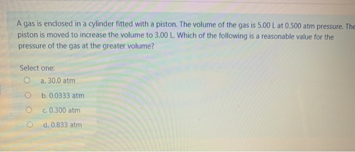 Solved A gas is enclosed in a cylinder fitted with a piston. | Chegg.com