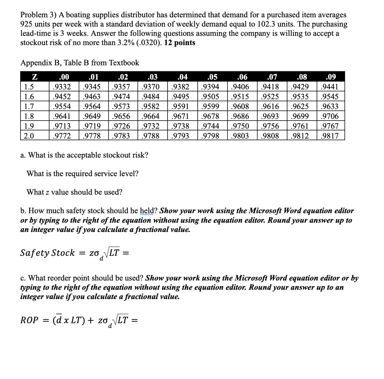 Solved A boating supplies distributor has determined that | Chegg.com