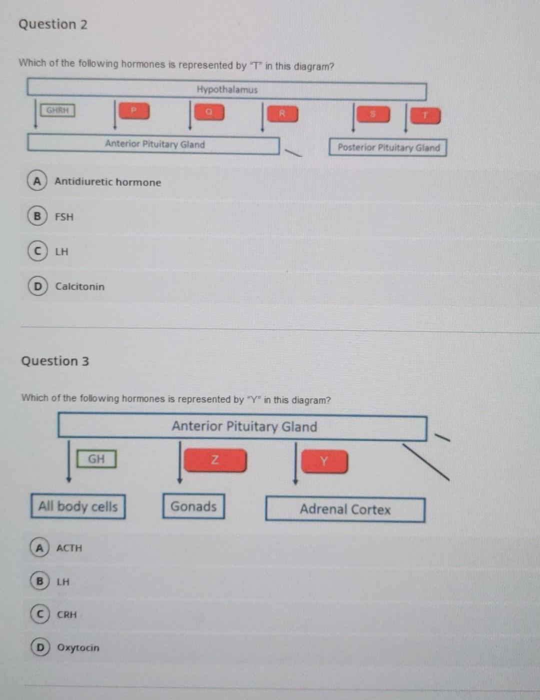 Solved Question 2 Which of the following hormones is | Chegg.com