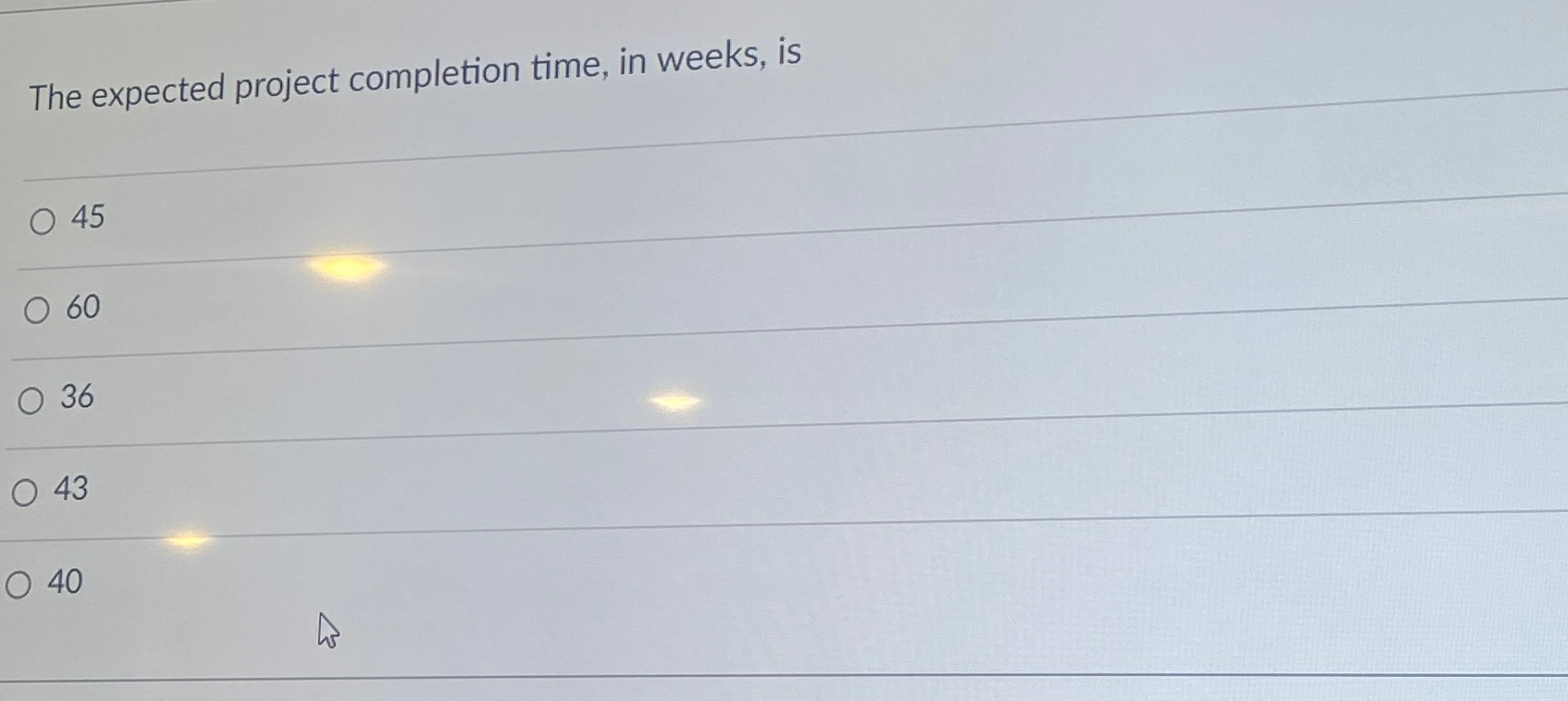 Solved The expected project completion time, in weeks, | Chegg.com
