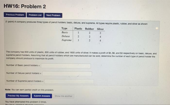 Solved HW16: Problem 2 Previous Problem Problem List Next | Chegg.com