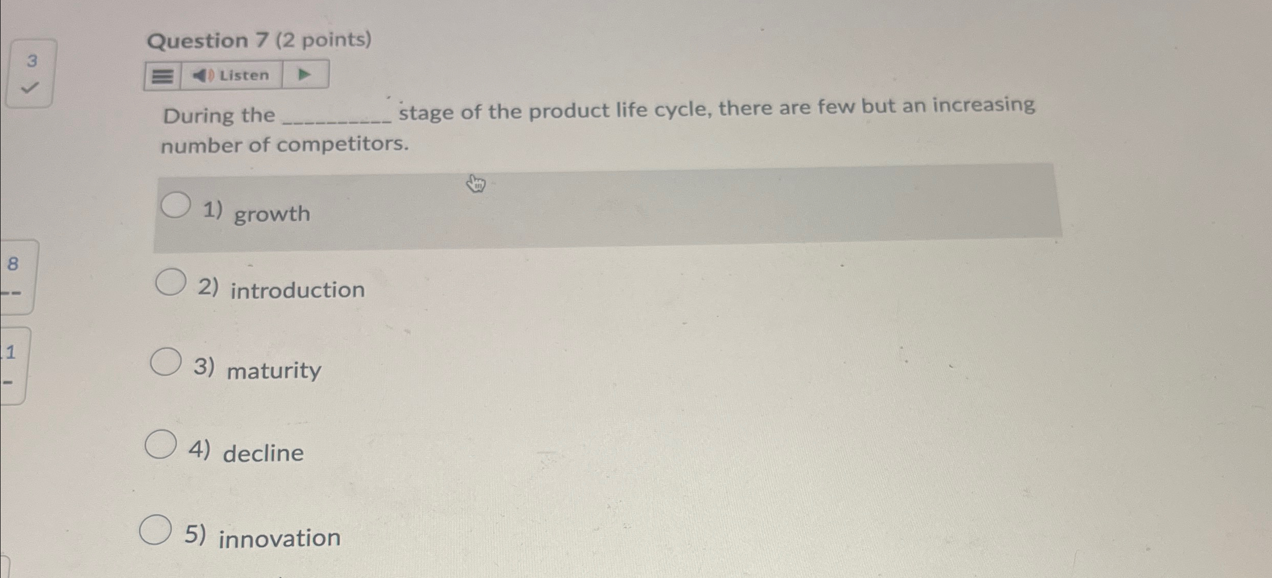 Solved Question 7 (2 ﻿points)During the ﻿stage of the | Chegg.com