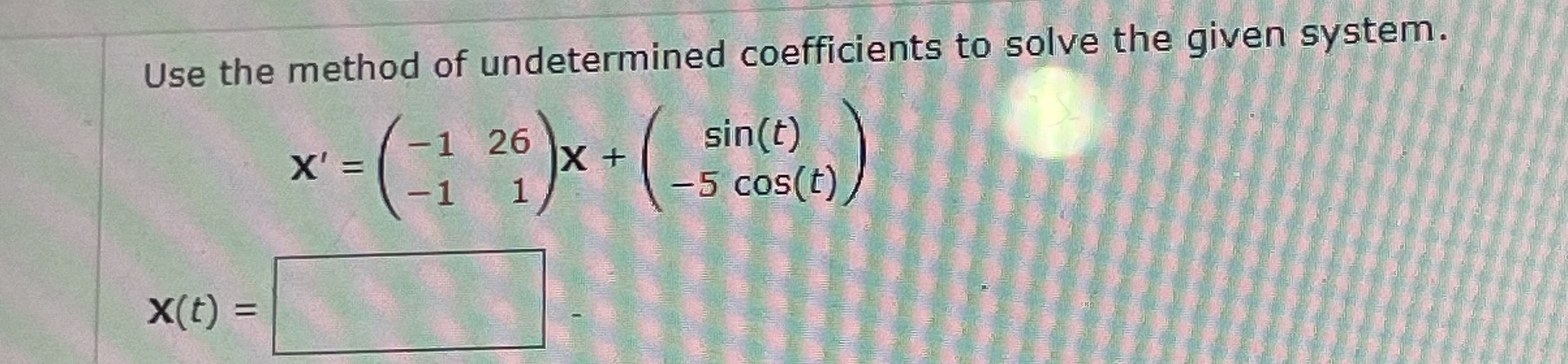 Use the method of undetermined coefficients to solve | Chegg.com