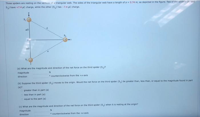 Solved Three spiders are resting on the vertices of a | Chegg.com