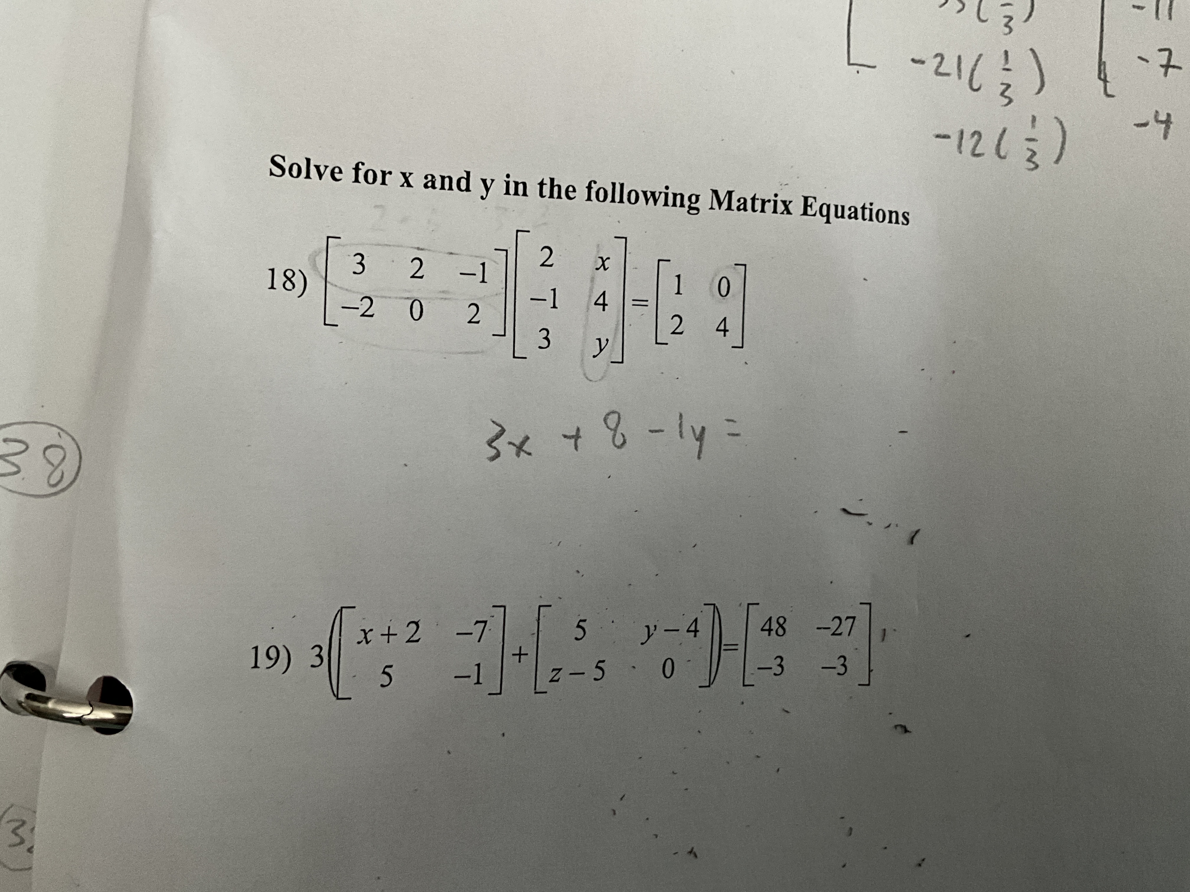 Solved Hello I’m ﻿really confused with matrix equations and | Chegg.com