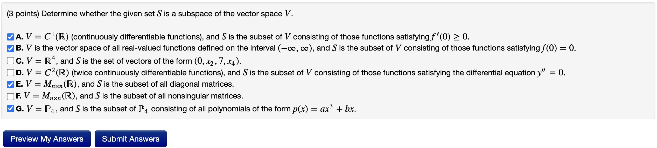 Solved 3 ﻿points ﻿determine Whether The Given Set S ﻿is A