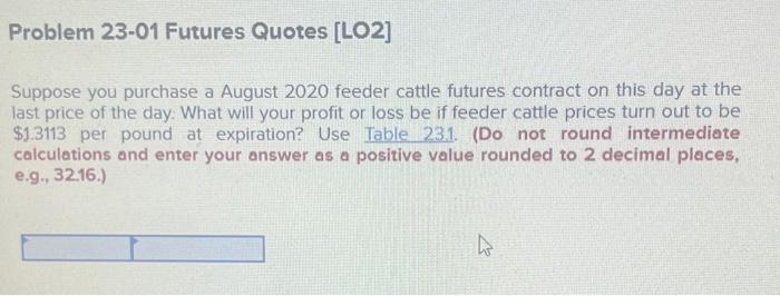 Solved TABLE 23.1 Sample Wall Street Journal Futures Price | Chegg.com