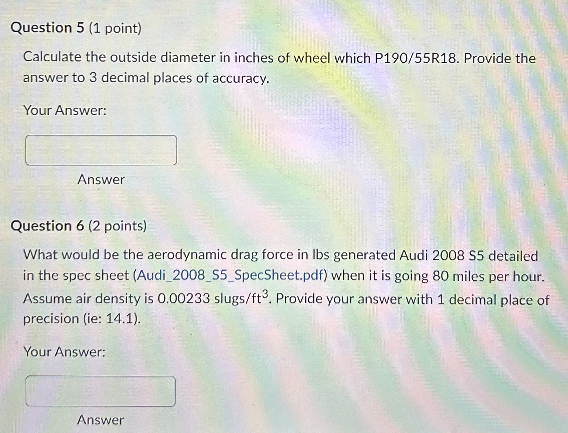 Solved Question 5 (1 ﻿point)Calculate the outside diameter | Chegg.com