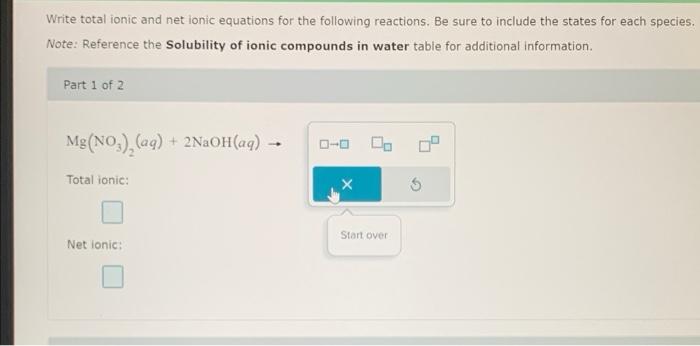 Solved Write total ionic and net ionic equations for the | Chegg.com