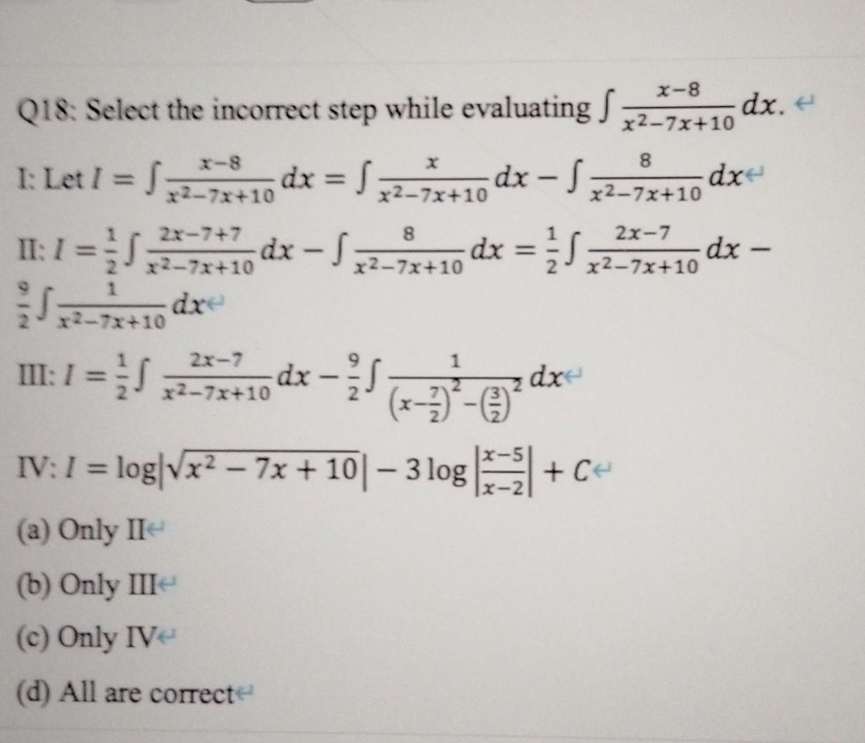 Solved Q7: Choose the incorrect step while approximating | Chegg.com