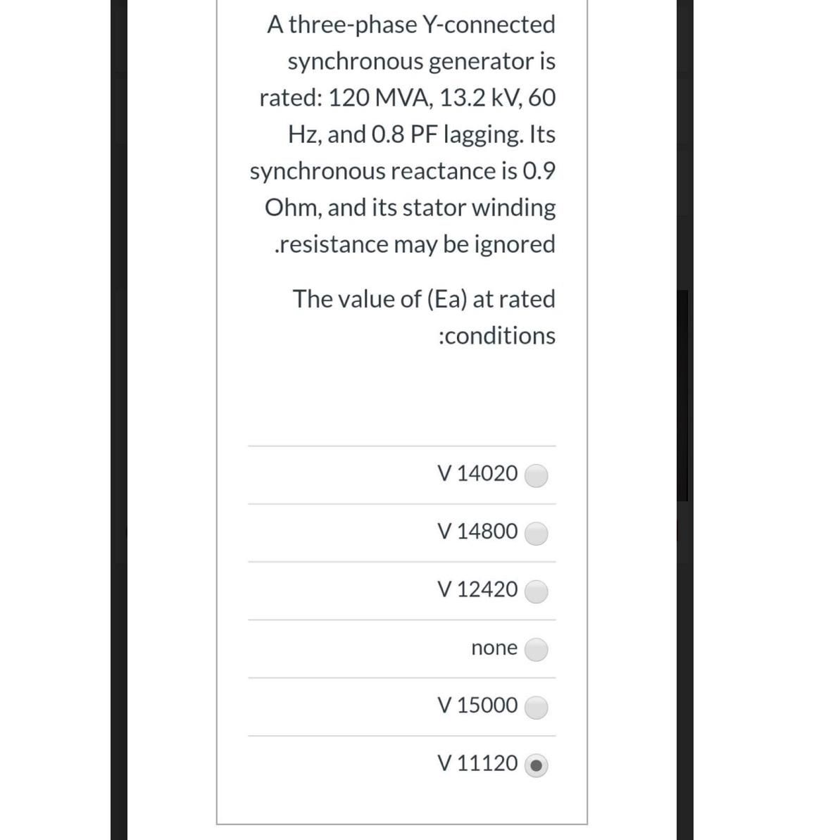Solved A three-phase Y-connected synchronous generator is | Chegg.com
