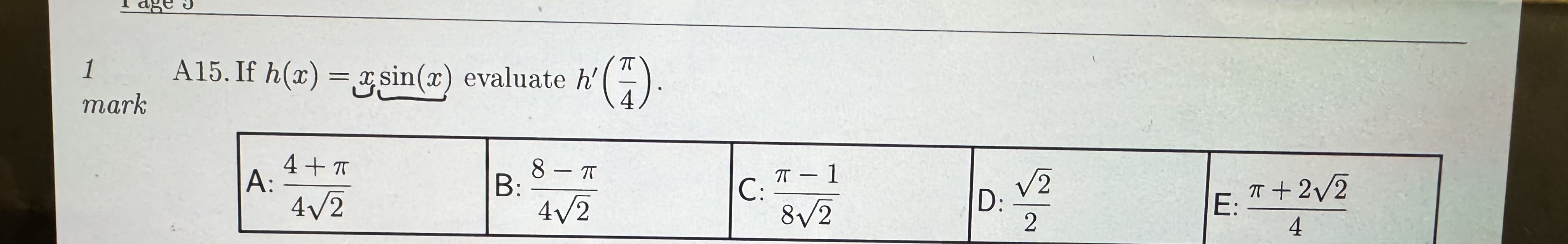 ANSWER WITHOUT A CALCULATOR. mark A15. ﻿If | Chegg.com