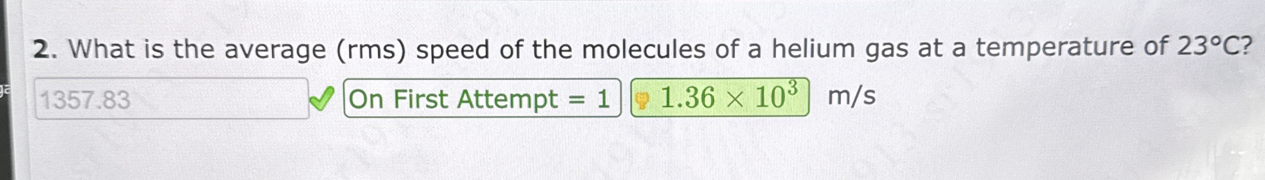 Solved What is the average (rms) ﻿speed of the molecules of | Chegg.com