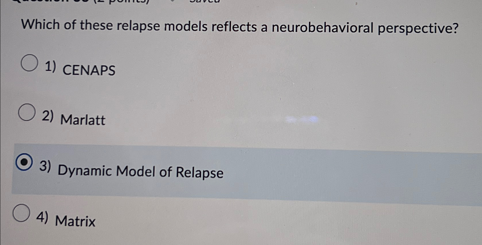 Solved Which of these relapse models reflects a | Chegg.com