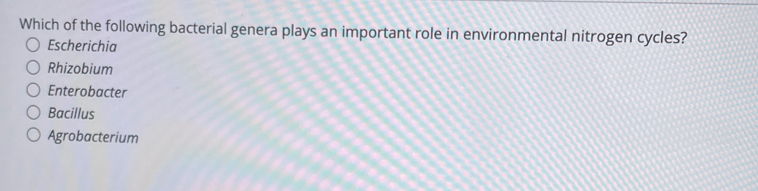 Solved Which of the following bacterial genera plays an | Chegg.com