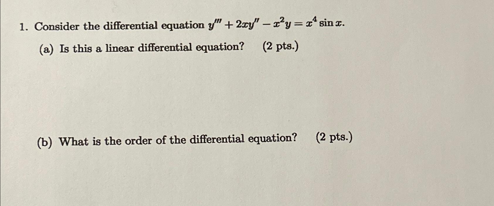 Solved Consider the differential equation | Chegg.com