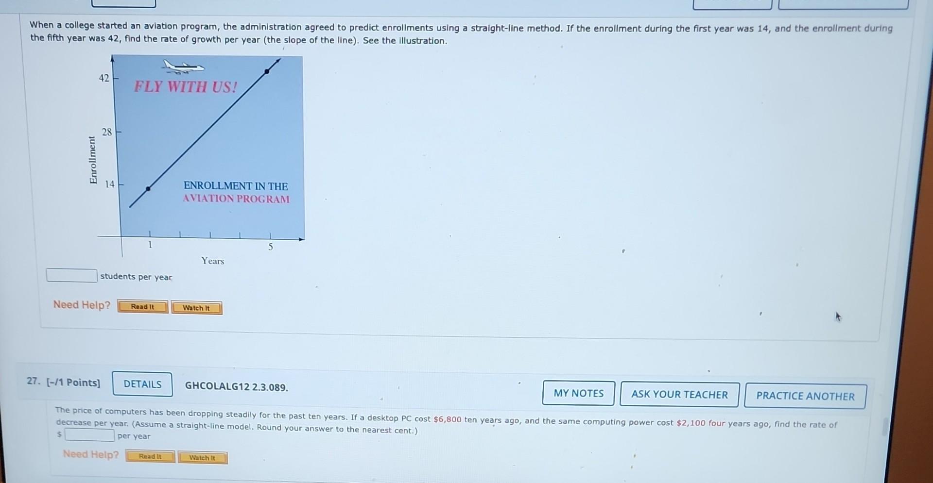 Solved decrease per year. (Assume a straight-line model. | Chegg.com