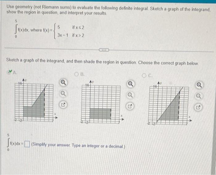 Solved Use geometry (not Riemann sums) to evaluate the | Chegg.com