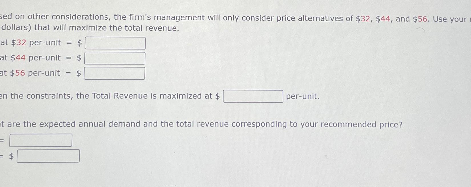 Solved sed on other considerations, the firm's management | Chegg.com