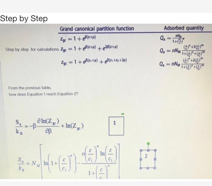 Solved Step by Step Grand canonical partition function Zgc = | Chegg.com