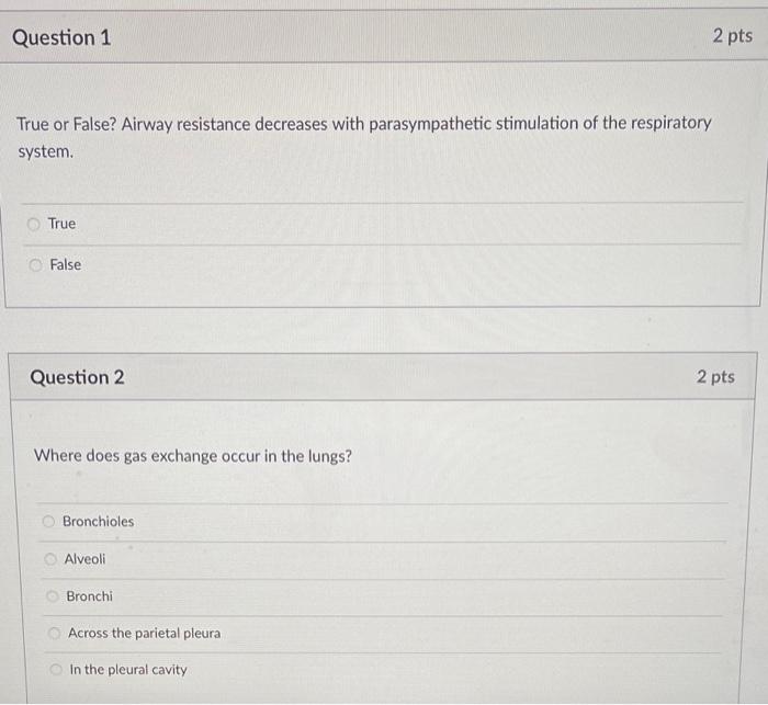 Solved True or False? Airway resistance decreases with | Chegg.com