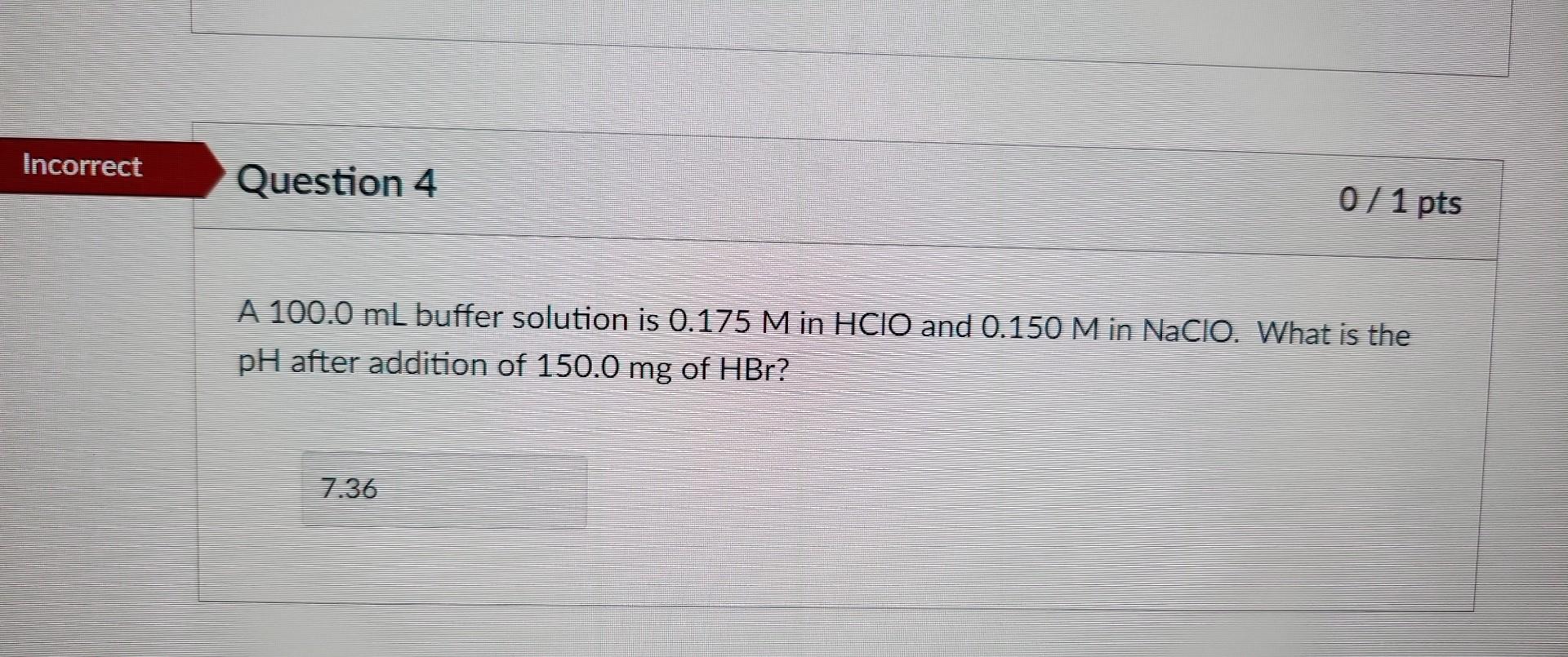 Solved A 100.0 mL buffer solution is 0.175M in HClO and | Chegg.com