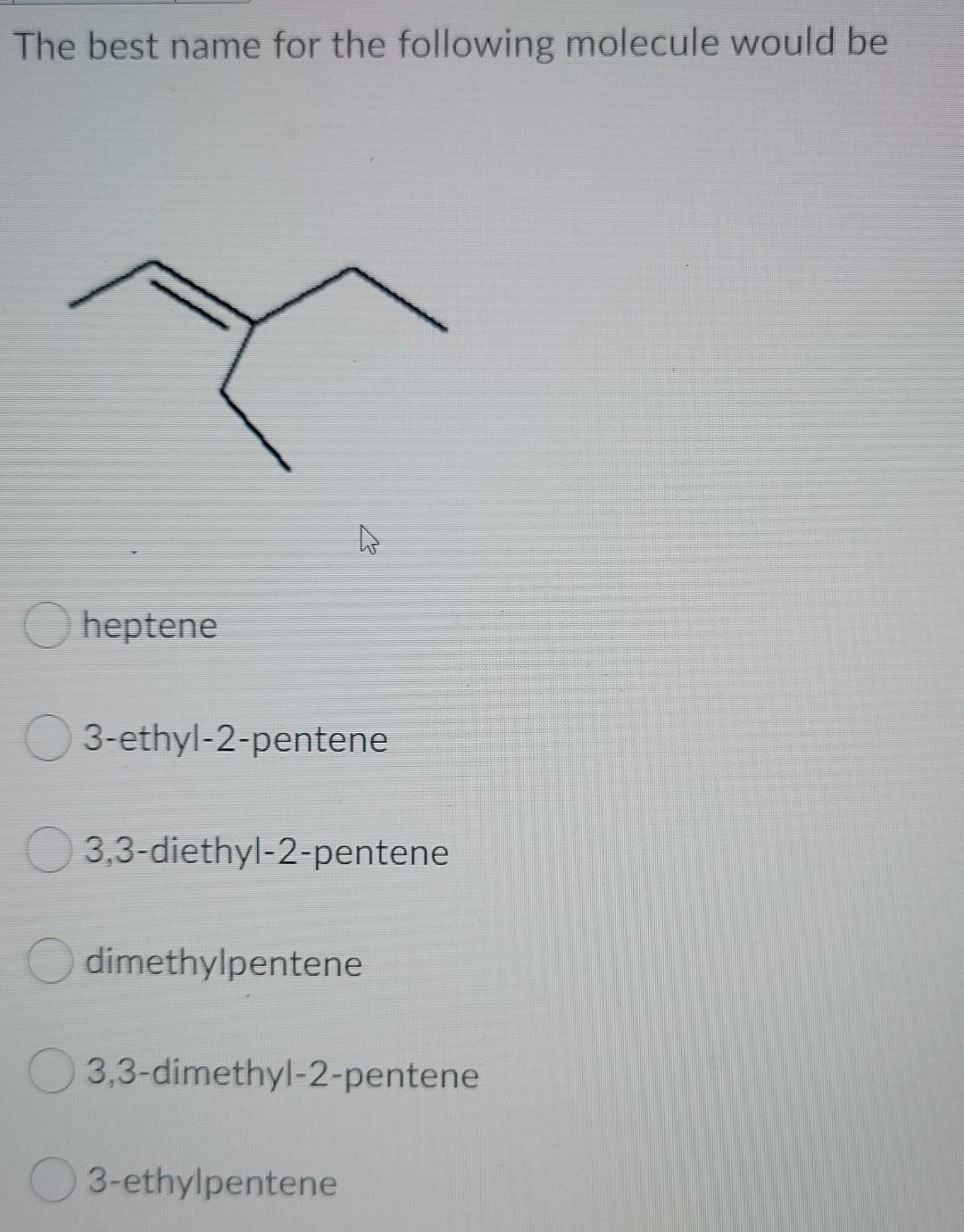 Solved The following structure was incorrectly named as | Chegg.com
