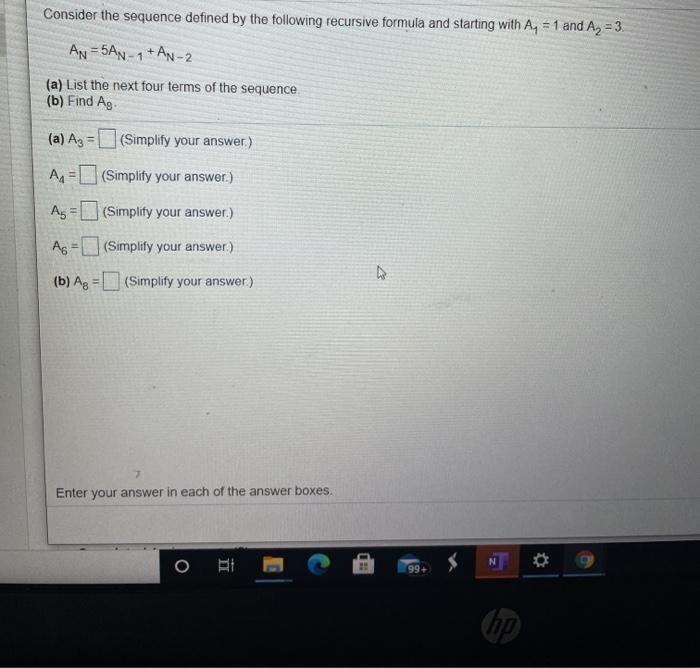 Solved Consider the sequence defined by the following | Chegg.com