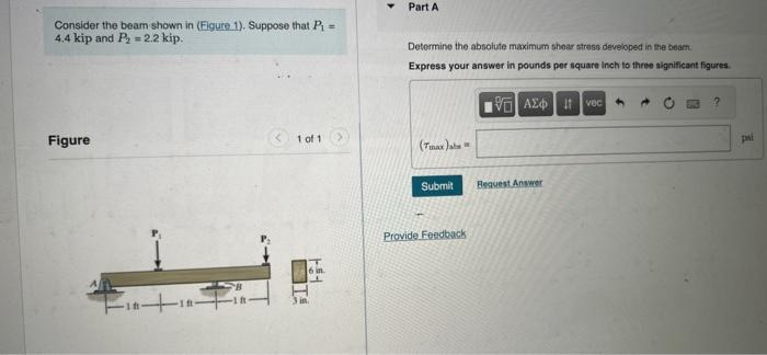 Solved Consider the beam shown in (Figure 1). Suppose that | Chegg.com
