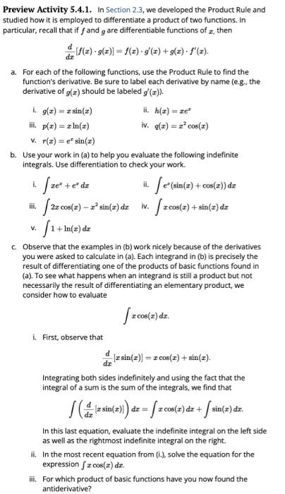 Solved Preview Activity 5.4.1. In Section 2.3, we developed | Chegg.com