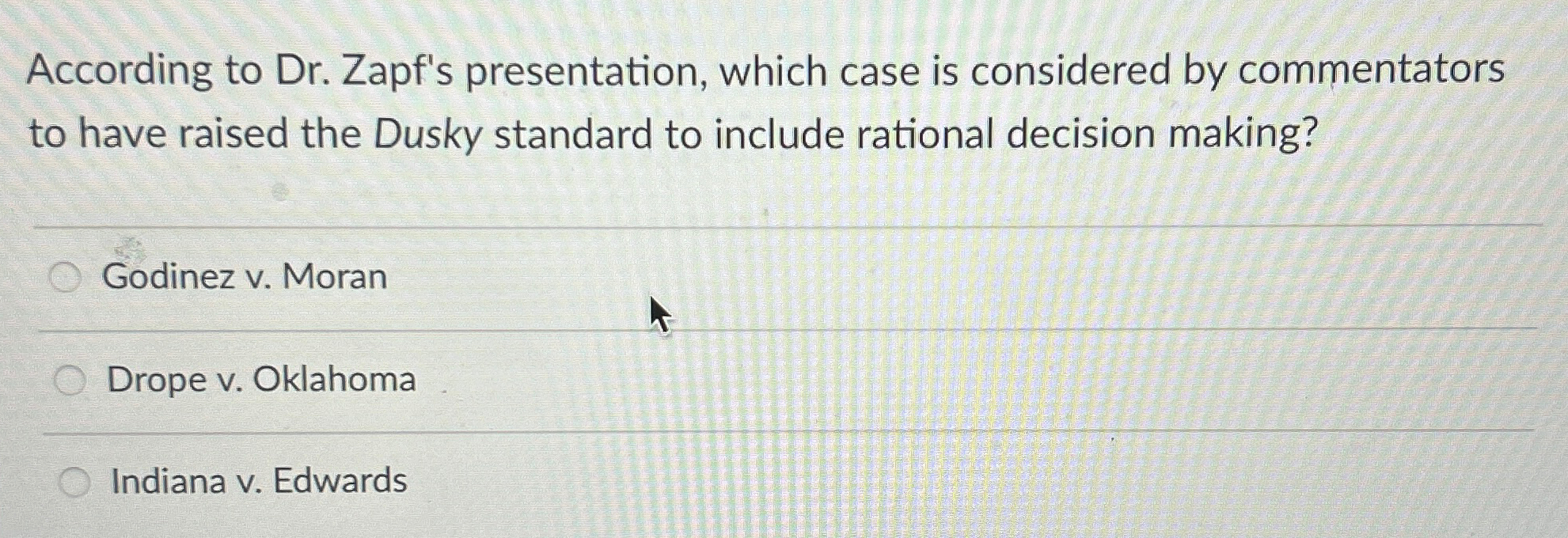 Solved According to Dr. ﻿Zapf's presentation, which case is | Chegg.com