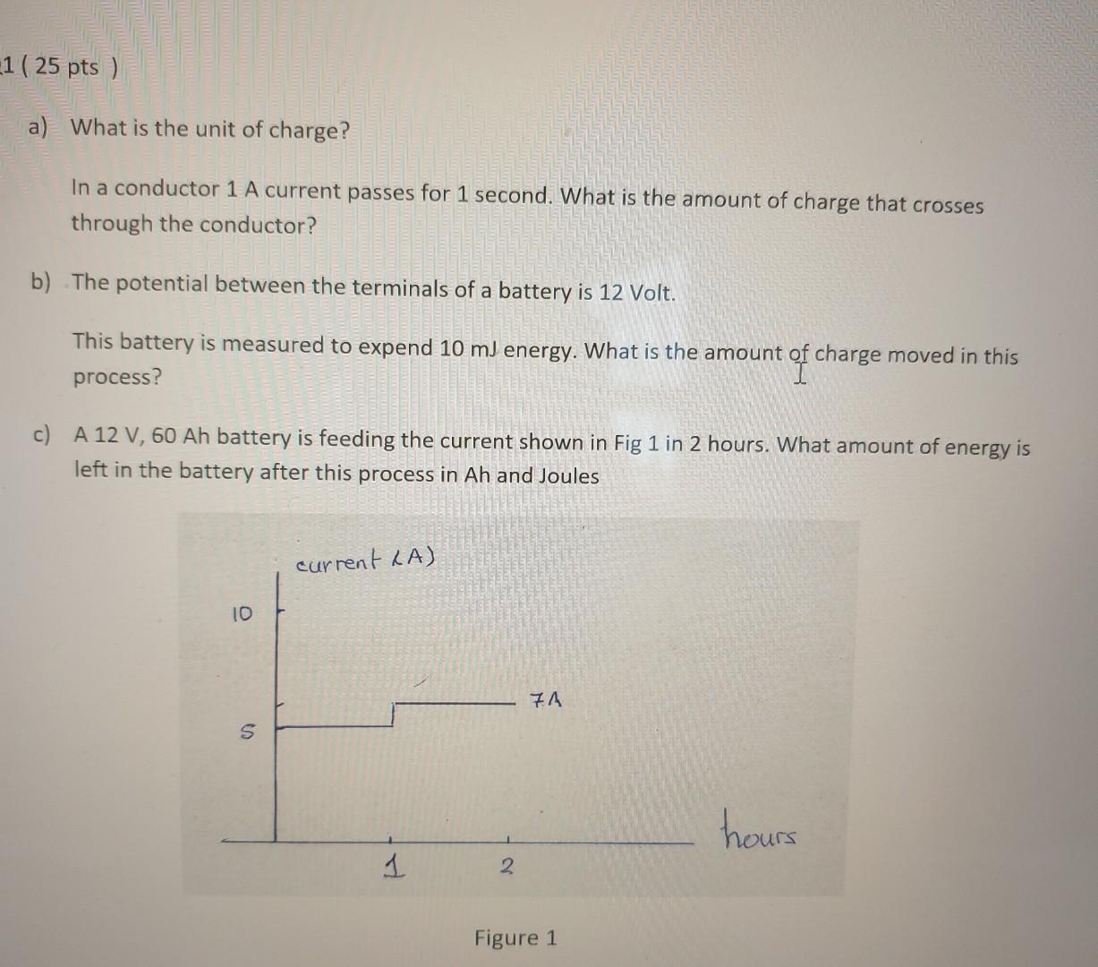 Solved a) What is the unit of charge? In a conductor 1 A | Chegg.com