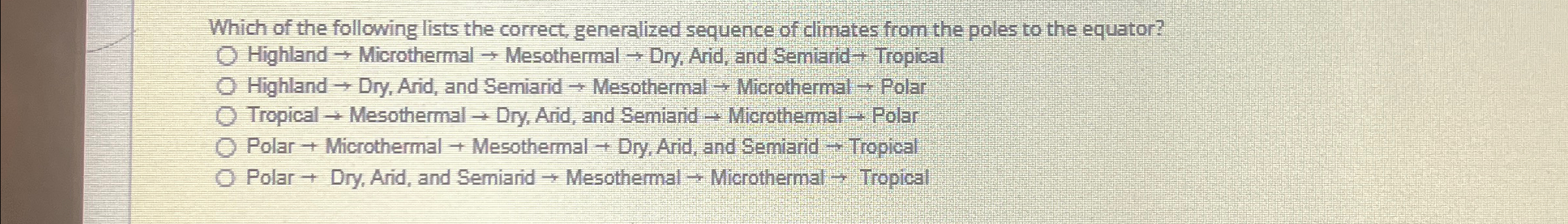 Solved Which of the following lists the correct, generalized | Chegg.com