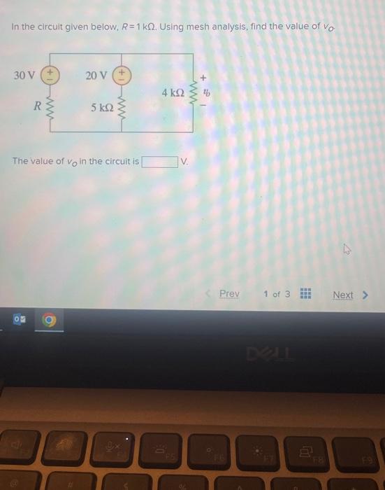 Solved In the circuit given below, R=1kΩ. Using mesh | Chegg.com
