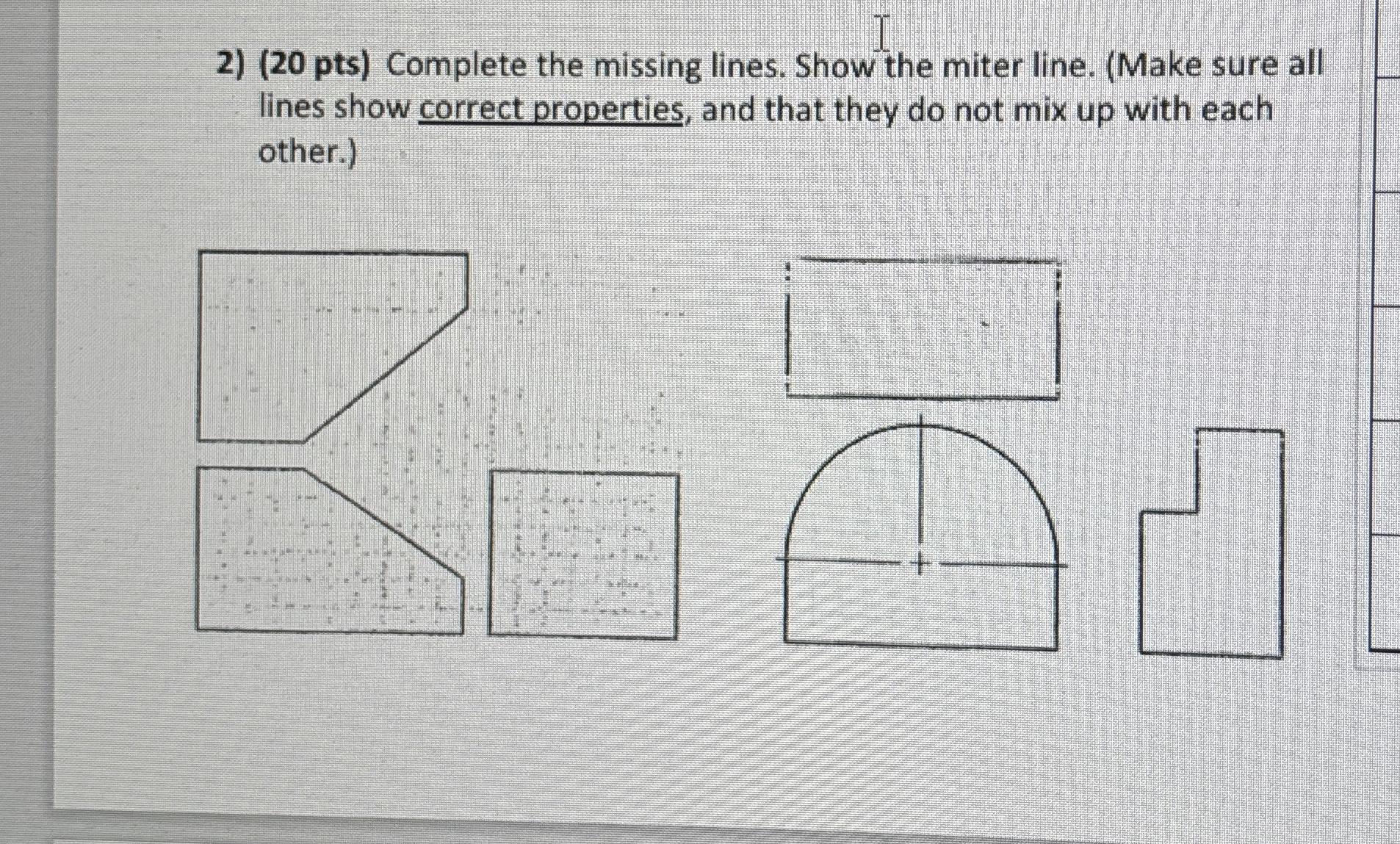 Solved (20 ﻿pts) ﻿Complete the missing lines. Show the miter | Chegg.com