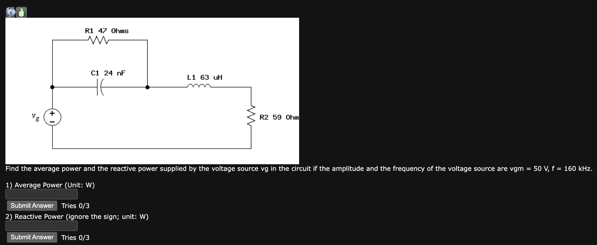 Solved Find the average power and the reactive power | Chegg.com