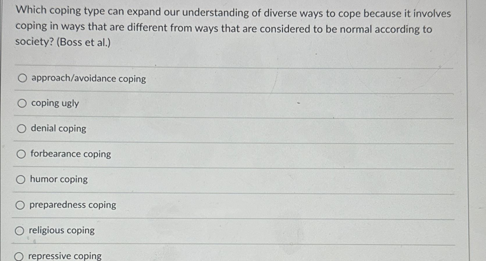 Solved Which coping type can expand our understanding of | Chegg.com