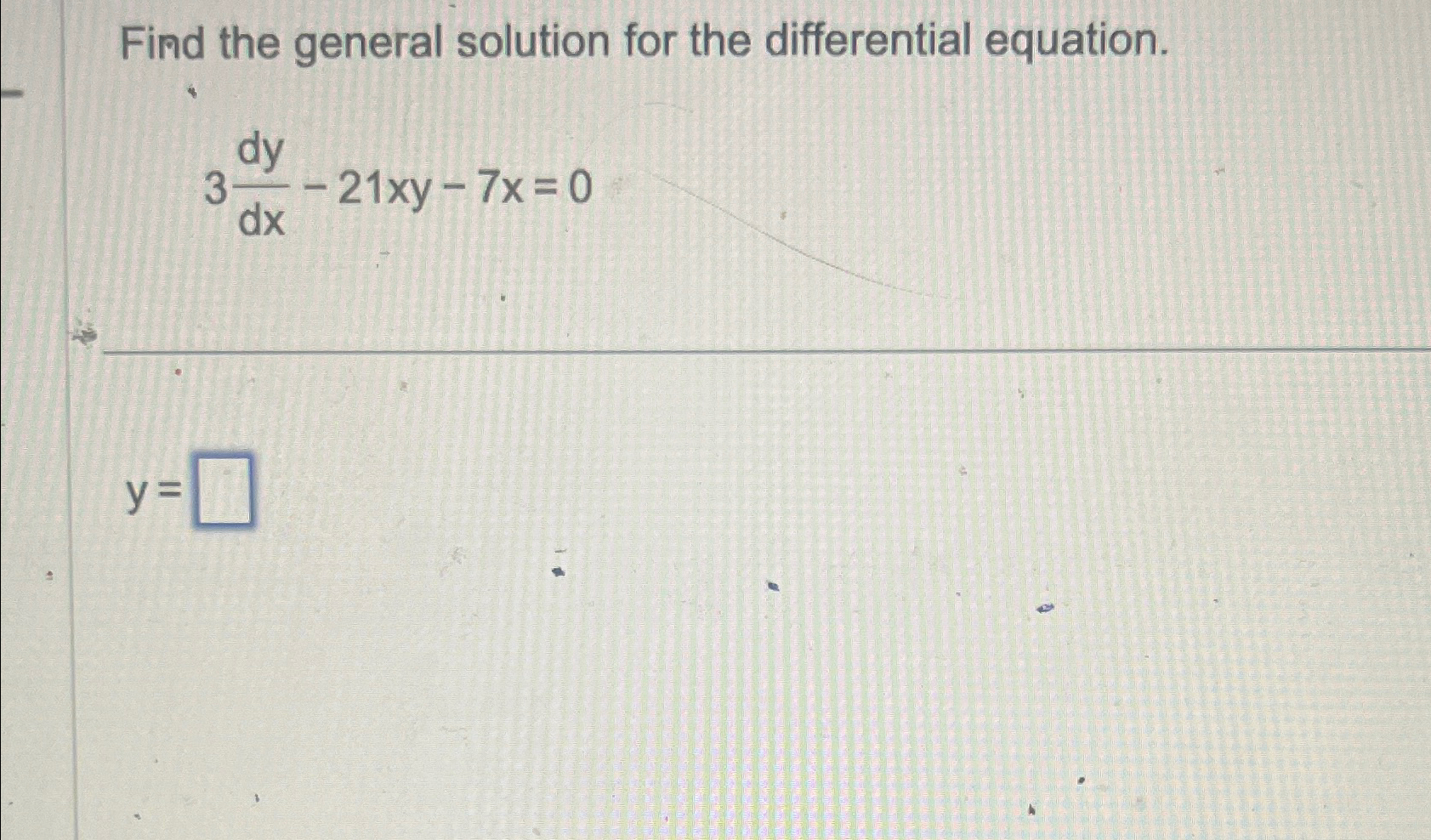 Solved Find the general solution for the differential | Chegg.com