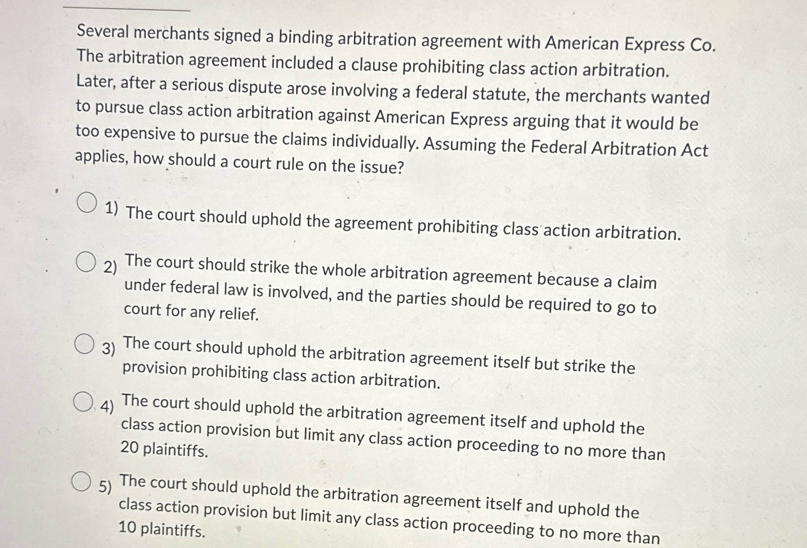 Solved Several merchants signed a binding arbitration | Chegg.com