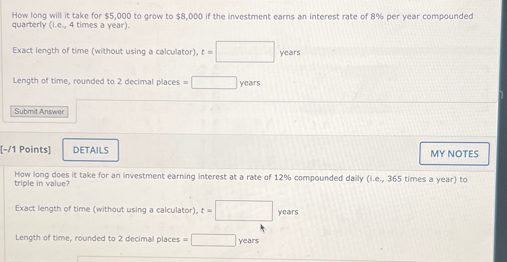 Solved How long will it take for $5,000 ﻿to grow to $8,000 | Chegg.com