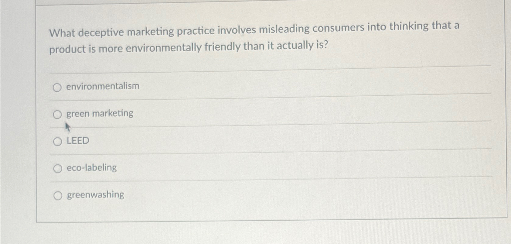 Solved What deceptive marketing practice involves misleading | Chegg.com