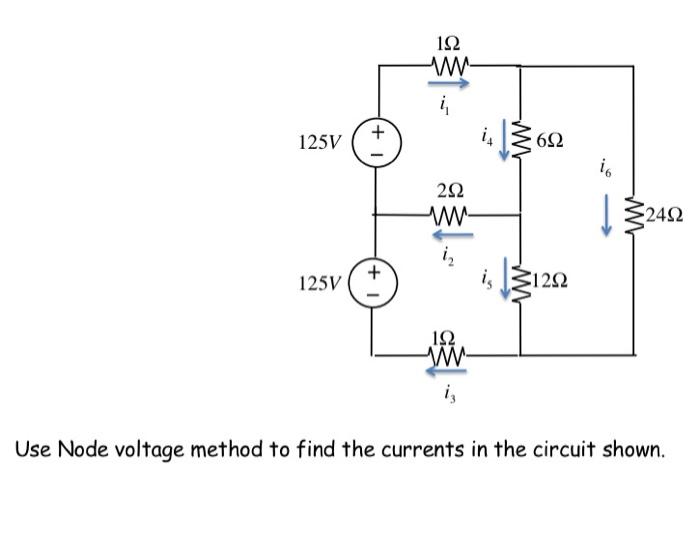 Solved Use Node voltage method to find the currents in the | Chegg.com