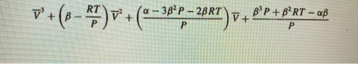 Solved Show that the Peng-Robinson equation of atate on the | Chegg.com