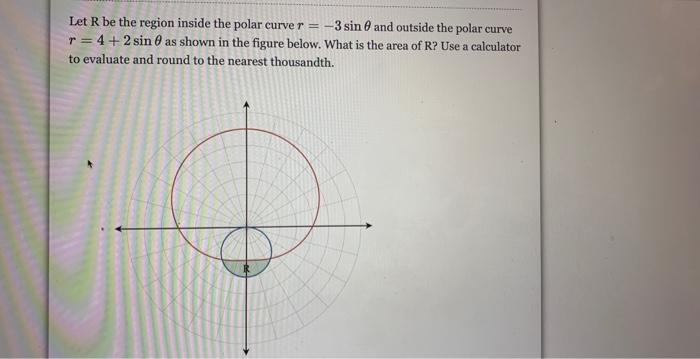Solved Let R be the region inside the polar curve r=−3sinθ | Chegg.com