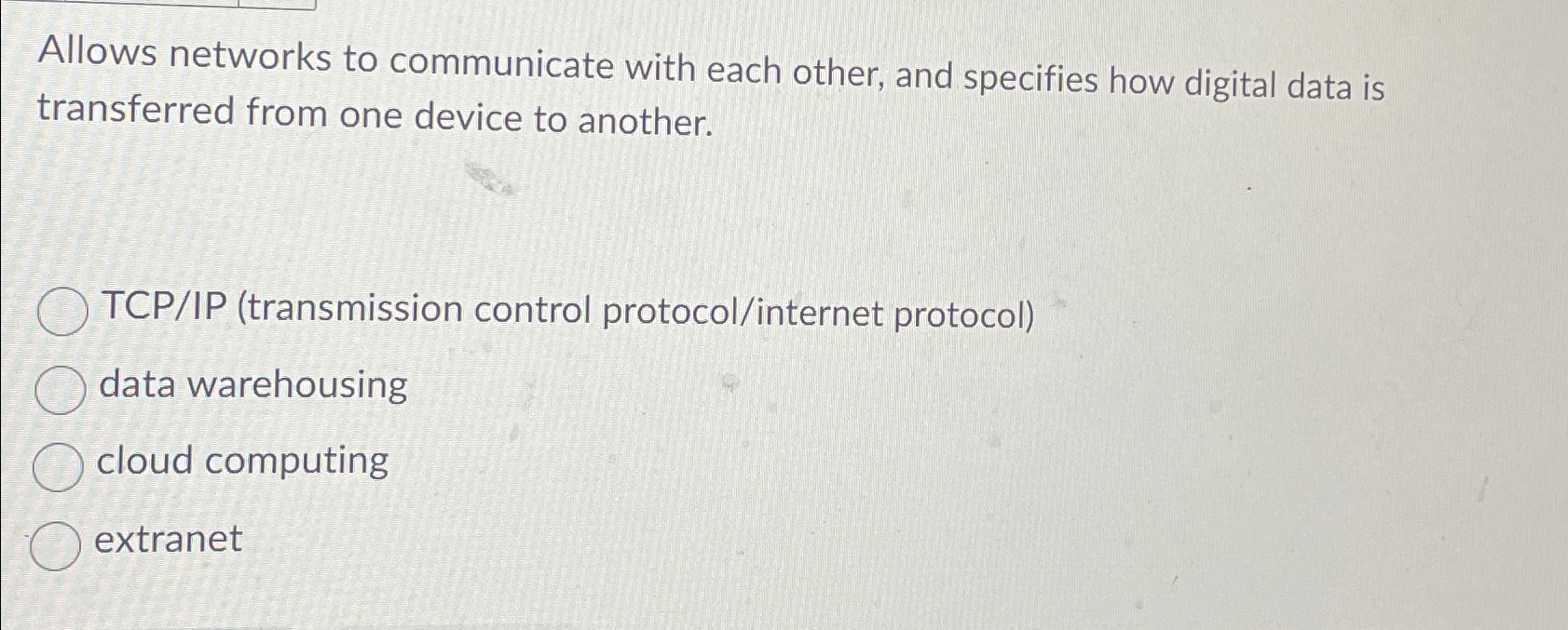 Solved Allows networks to communicate with each other, and | Chegg.com