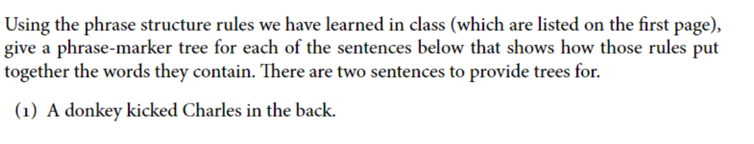 Solved Using the phrase structure rules we have learned in | Chegg.com