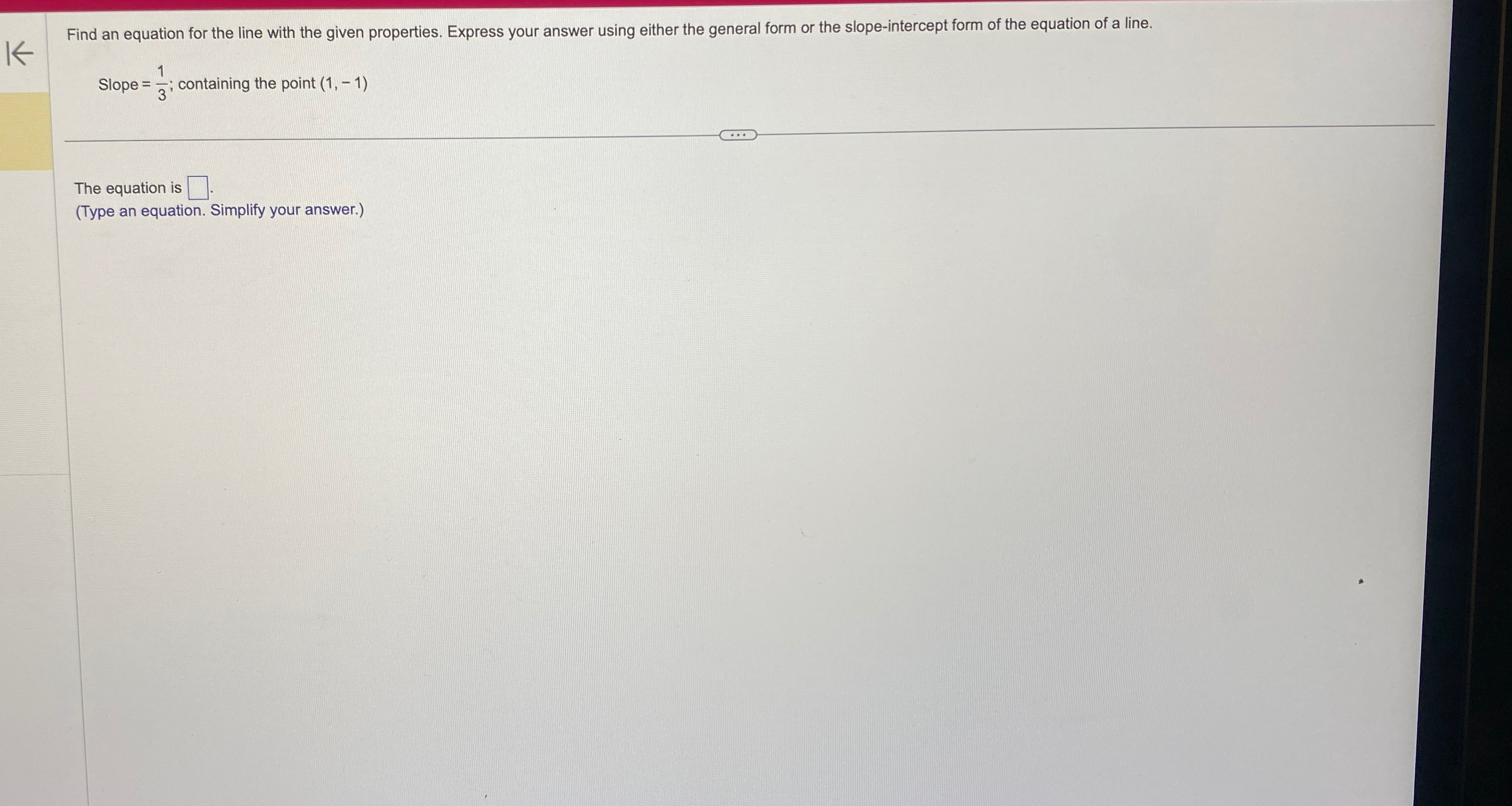Solved Find an equation for the line with the given | Chegg.com